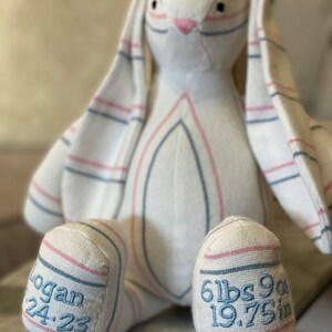 Plush Bunny From YOUR Baby's Hospital Receiving Blanket - Etsy