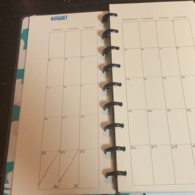 SKINNY HALF SHEET Happy Planner Printable Inserts, Monthly Undated ...