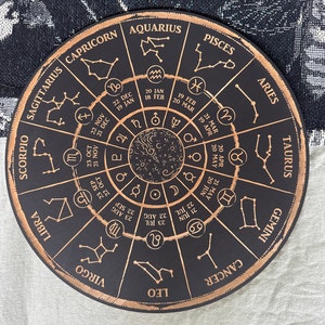 Zodiac Wheel Board // Astrology Guide // Magickal Decor - Etsy