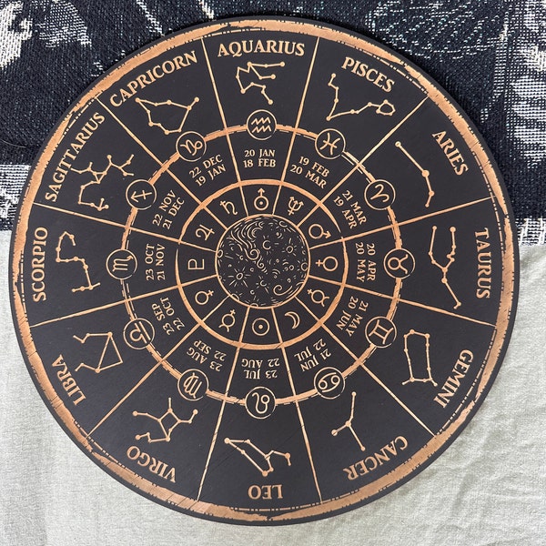 Zodiac Wheel Board // Astrology Guide // Magickal Decor - Etsy