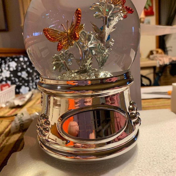 No Extra Duty, Personalized Butterflies Water Globe, Customized Snow ...