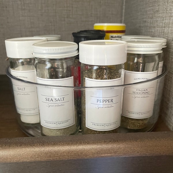 4oz Glass Spice Jars, SIGNATURE Style - Spice Jars Sets With Waterproof ...