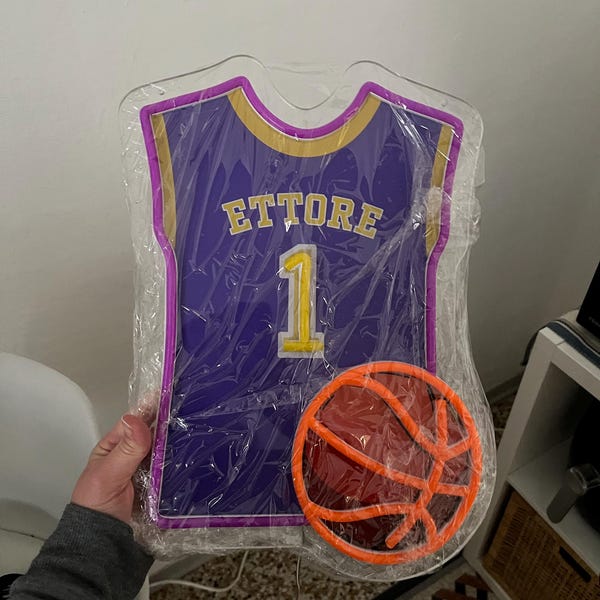 Custom Basketball Jersey Neon Sign, Custom Name Neon Sign for Kids ...