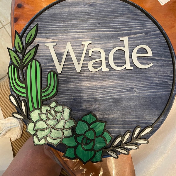 Cactus Laser Cut File SVG, Cactus Frame Laser File, Round Cactus Sign ...