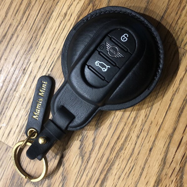 Mini Cooper Key Case - Handcrated Leather Key Fob Cover for Mini Cooper ...