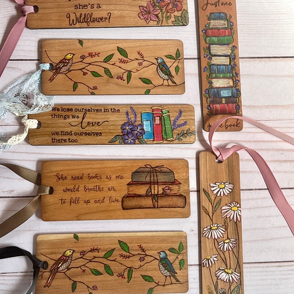 1" X 6" Assorted Real Wood Bookmarks - Blank - No Engraving or Ribbon ...
