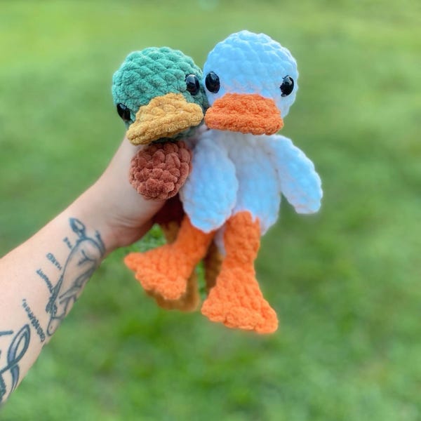Mini Duck Snuggler Crochet Pattern Amigurumi Lovey Cuddler - Etsy