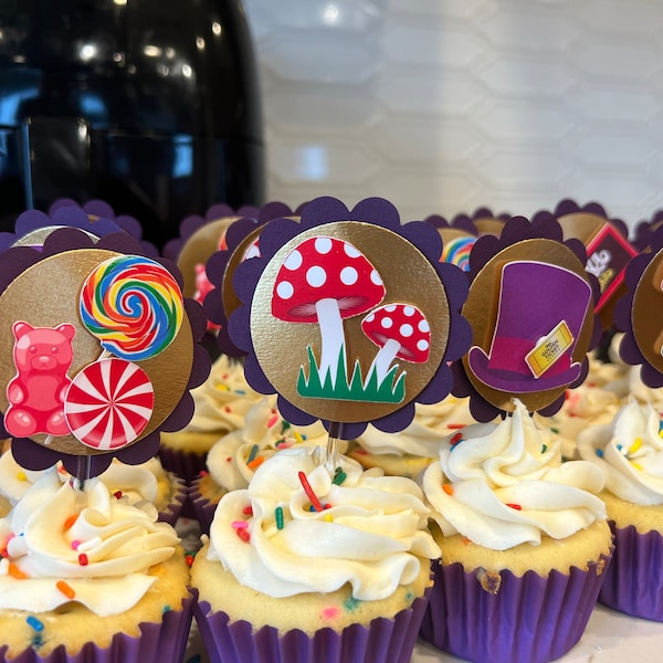 Willy Wonka Cupcake Toppers, Willy Wonka Toppers, Willy Wonka Cake ...
