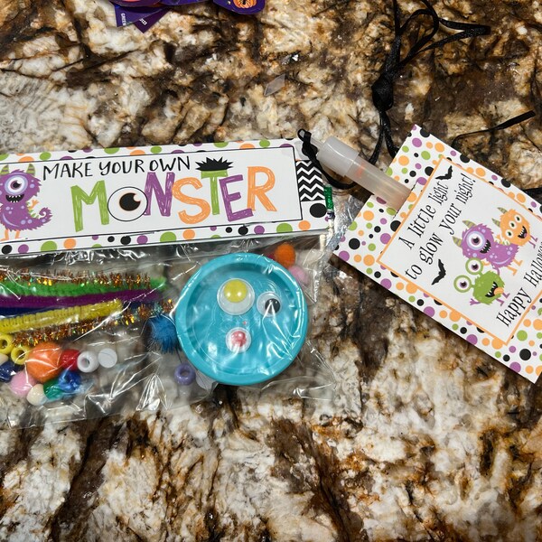 Printable Make Your Own Monster Bag Topper for Monster Halloween Favor ...