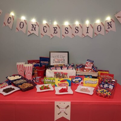 Baseball Concessions Printable PDF Banner Neutral and - Etsy