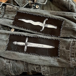 Patch Set daggers Two Screen Printed and Hand Cut Dagger Patches - Etsy