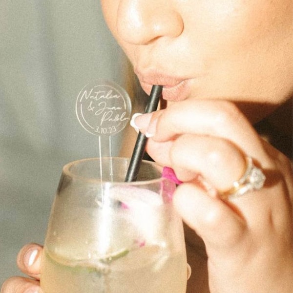Drink Stirrer Custom Wedding Logo, Personalized Engraved Cocktail ...