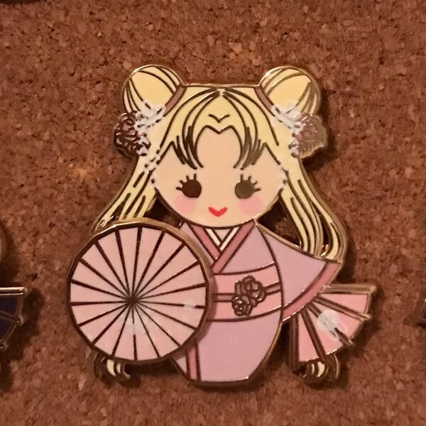 Kokeshi Wicked Spinner Enamel Pin - Etsy