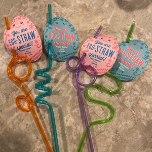 Crazy Straw Easter Gift Printable Tag, Easter Egg, Gift Tag, Party ...