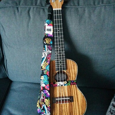 Ukulele Hug Strap Emilia Floral Purple Pink Yellow - Etsy