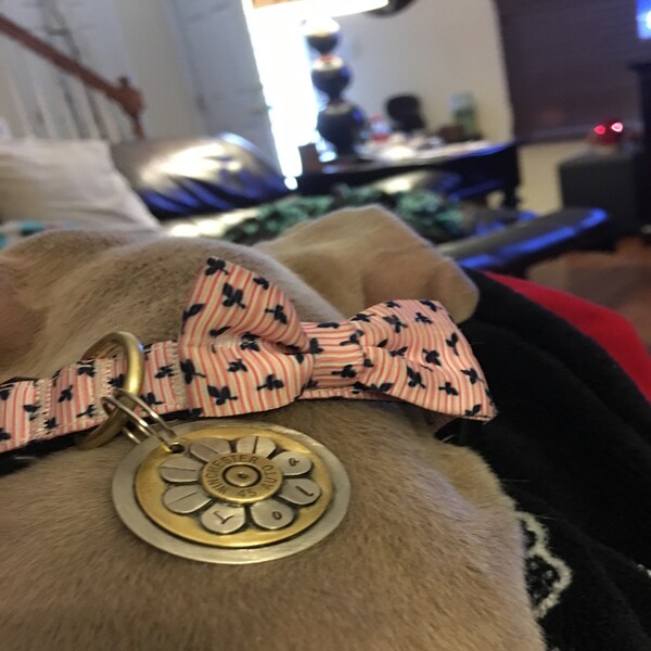 Personalized Floral Dog Tag, Custom Made Bullet Pet Tag, Customize Your ...