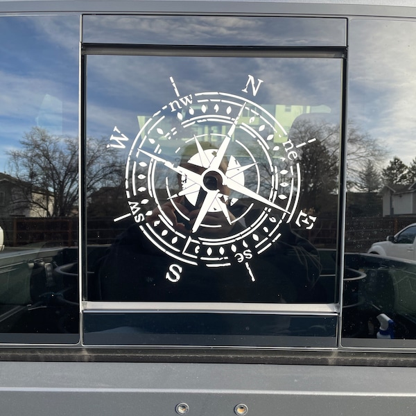 Vinyl Distressed Style Compass Hood Decal Window Decal Fits Jeep ...