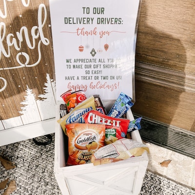 Delivery Driver Treat Basket Printable Sign, Take a Treat Sign for ...