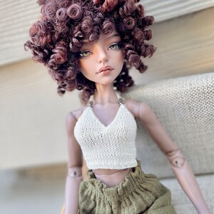 Custom Doll Wig for Minifee 1/4 BJD Dolls tan Caps 6-7 Head Size of Bjd ...