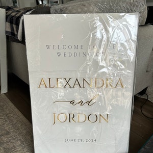 White Acrylic Wedding Welcome Sign Acrylic Welcome Sign Wedding Signage ...