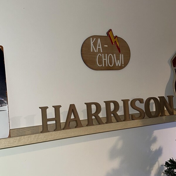 Wooden 'ka-chow' Sign | Cars Fans | Toddler Room Sign | Boys Room ...