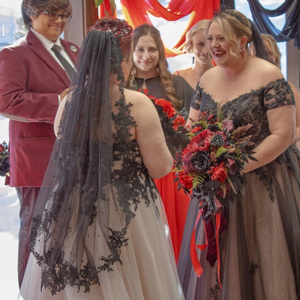 Emerald Green Glitter Bridal Veil Long Lace Sequins Wedding Cape Veil ...