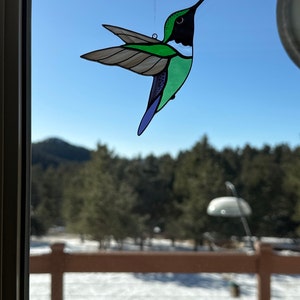 Hummingbird Stained Glass Suncatcher Bird Decor Window Hangings Sun ...