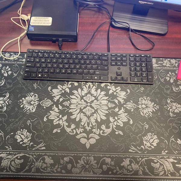 Vintage Floral Desk Mat | Dark Green Mousepad, Elegant Botanical Pad ...