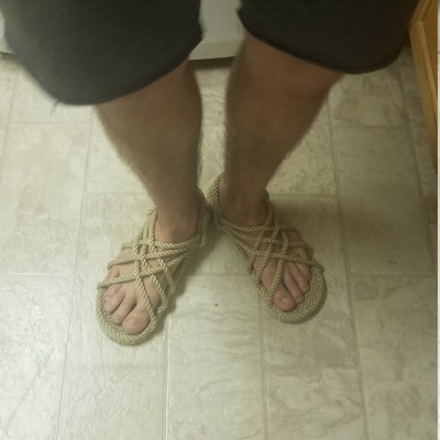 6 Strap Rope Sandal Tan Mens - Etsy