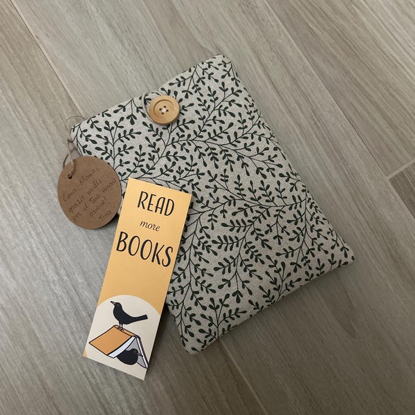 Autumn Book Sleeve, Fall Book Pouch, Leaves Book Bag, Blue Adjustable ...