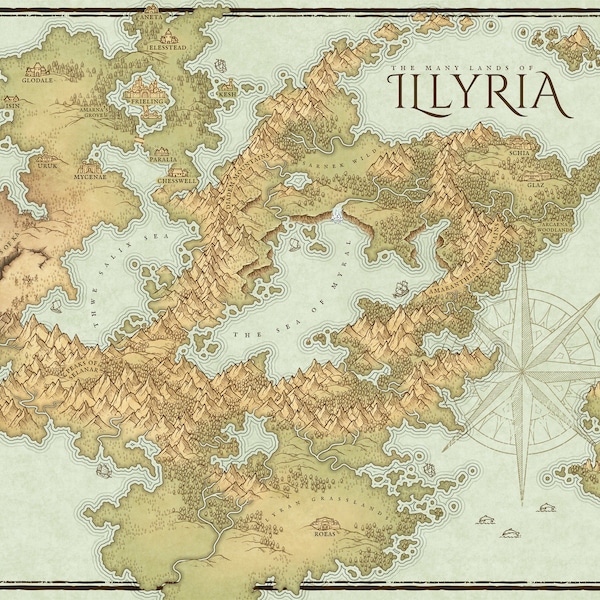 Dark Fantasy USA Map - Map of American State Capitals, Fantasy America ...