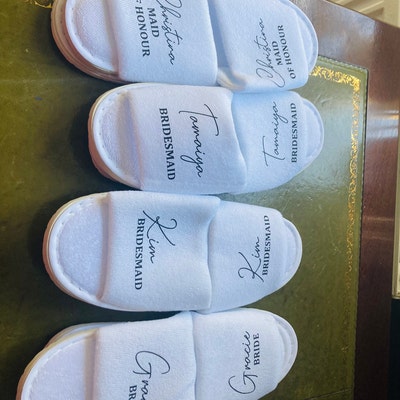 Personalised Bridal Party Slippers Personalised Bridesmaid - Etsy