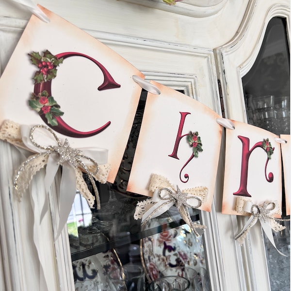 Christmas Font, Christmas Alphabet, Vintage Font, Christmas Clipart ...