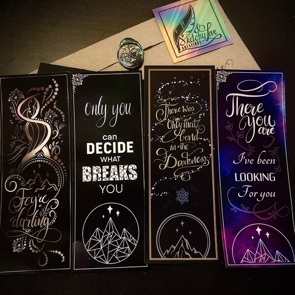 ACOTAR Sjm Inspired Bookmarks With Quotes, Feyre and Rhys - Etsy