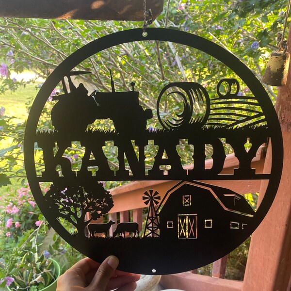 Personalized Farm Scene Sign - Your Name - Your Wording - Etsy