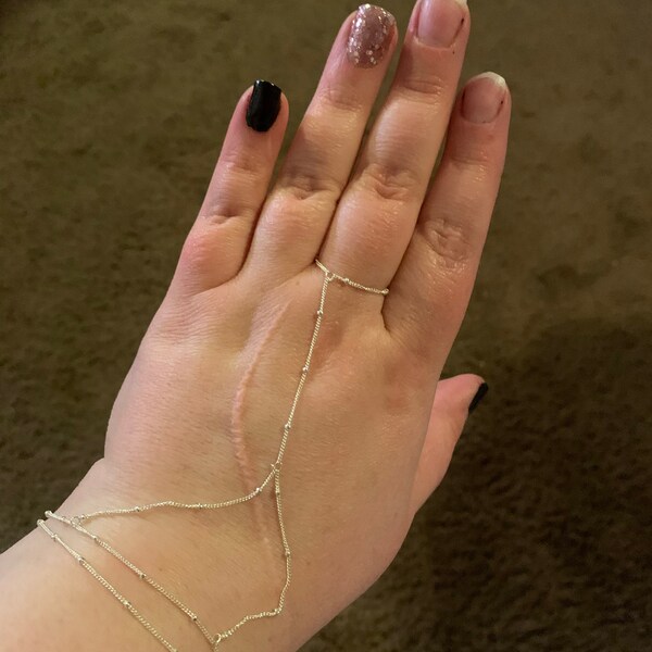Delicate Ring Bracelet - Gold Dainty Ring Bracelet - Gold Finger ...