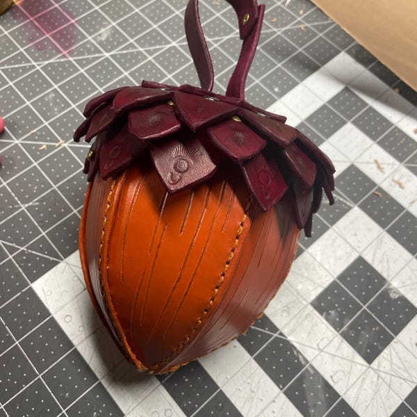 Digital Leather Acorn Bag PATTERN - Nature Set - Etsy