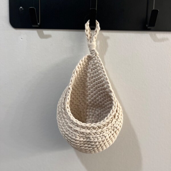 Crochet PATTERN, Teardrop Basket, Hanging Basket, Storage Basket ...