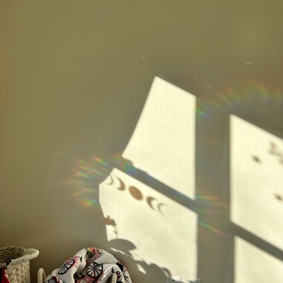 MOON PHASES Suncatcher, Space Sun Catcher Decal, Rainbow Maker Sticker ...