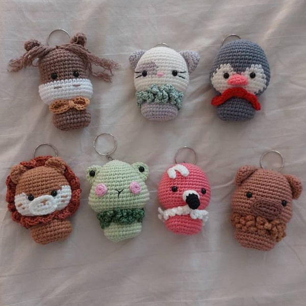 Amigurumi Crochet Keychain, Animals Keychain, Amigurumi Mini Animal 1 ...