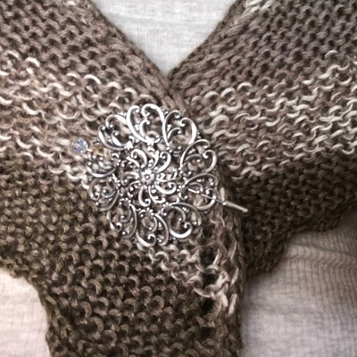 Filigree Shawl Pin, Silver Shawl Pin, Silver Scarf Pin, Lapel Pin ...
