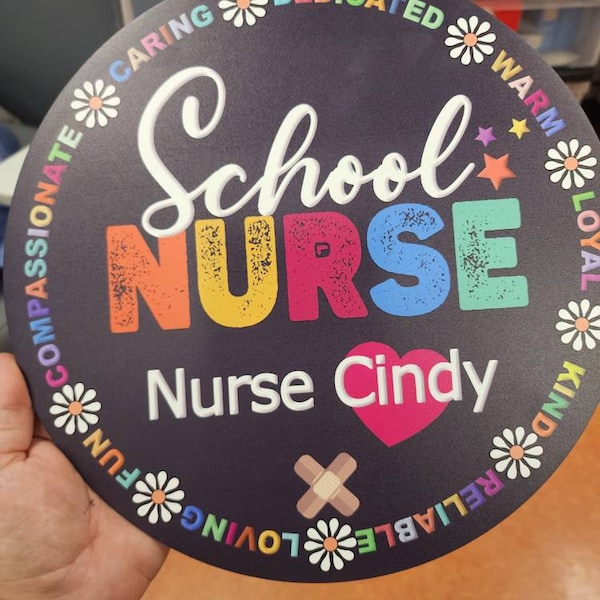 School Nurse Personalized Door Sign, School Nurse Gift, School Nurse ...