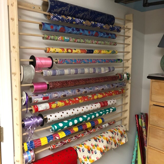 wrapping paper station by TheWrappingBoss on Etsy