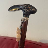 Rabbit Head Designer Antique Style Handle Wooden Walking Stick Handmade ...