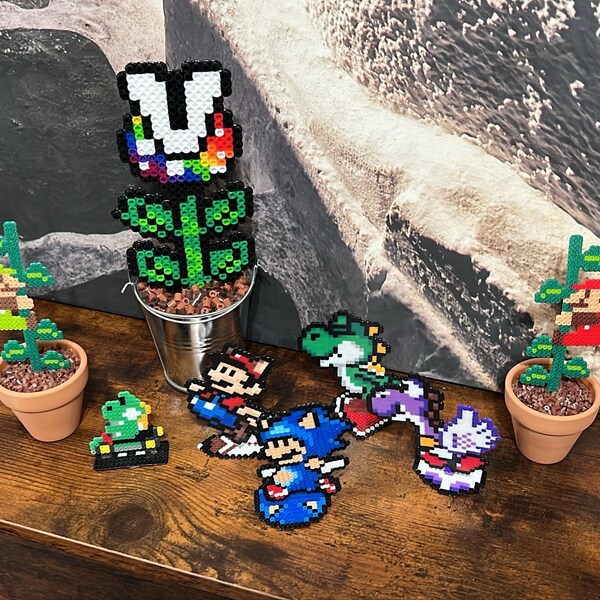 Super Mario Climbing Flagpole | Video Game Decor | Desk Plant | Game ...