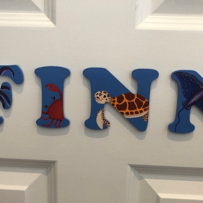 Bespoke Handpainted Wooden Kids Door Letters Unique Themes - Etsy
