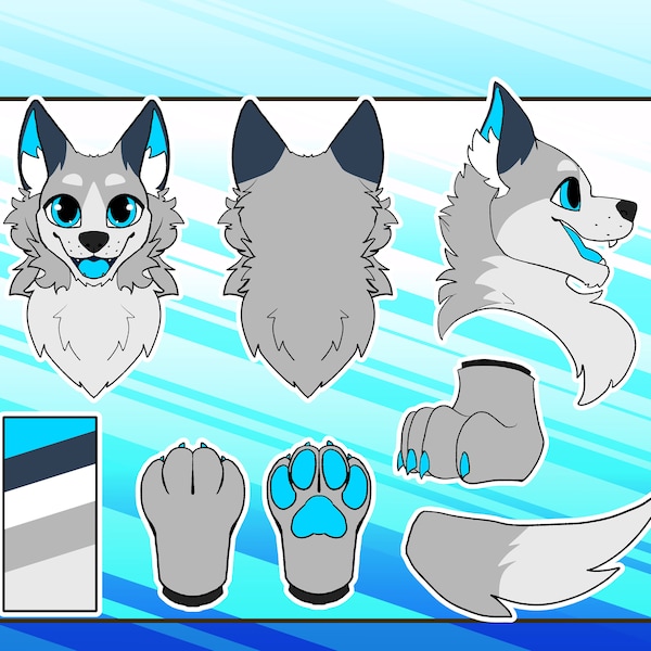 Custom Partial Fursuit Reference Sheet Commission - Personalized ...