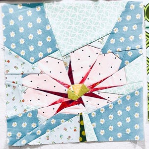 Daisy Quilt Block Pattern, Wildflower Series, PDF Download, Foundation ...