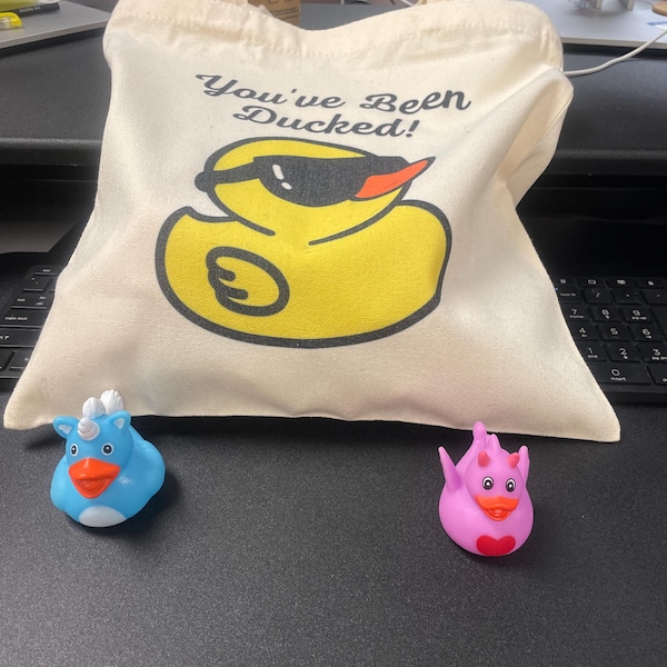 Bag of Ducks | "you've Been Ducked" Canvas Tote | Rubber Duck Lovers ...