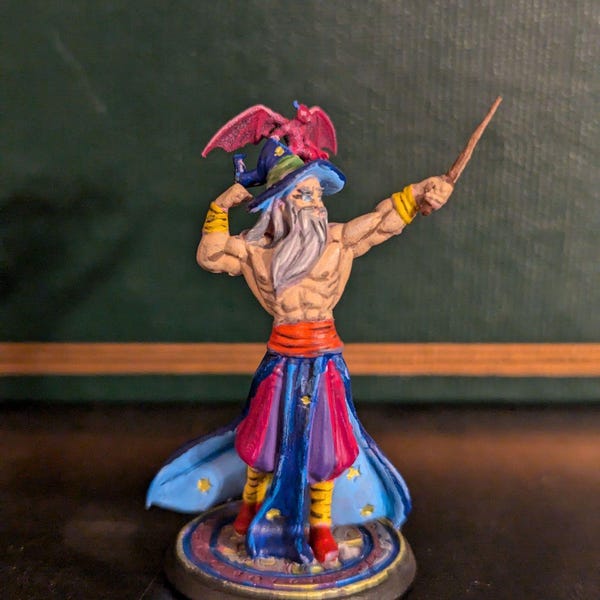 Human Male Wizard Miniature for D&D TTRPG 32mm Miniature Spellcaster ...